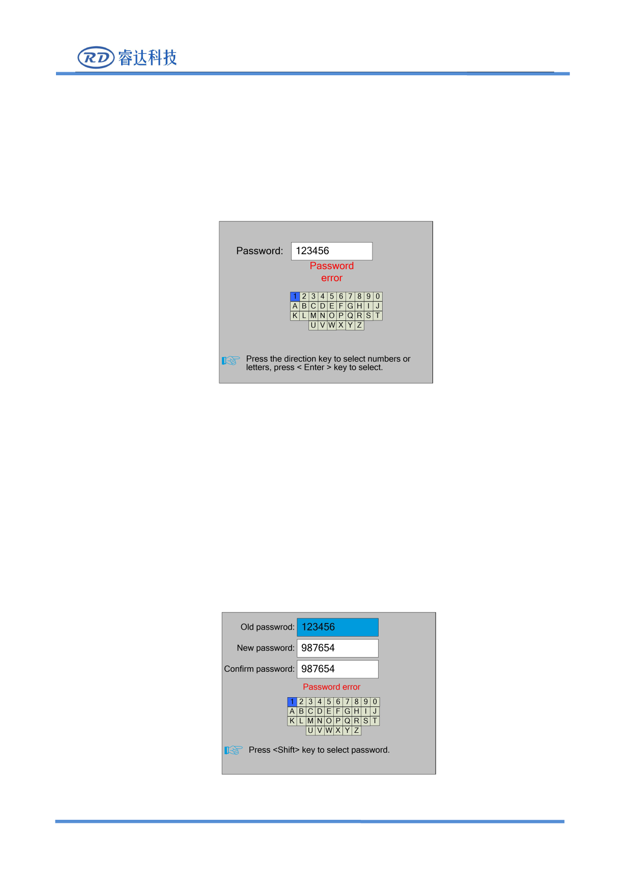 8 Password input and settings 881 Password Input When (Page 65 / 77) RDC6585PC Control System ...